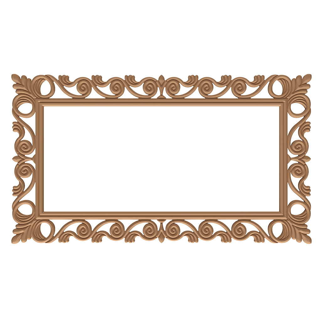 The rectangular mirror frame in MDF | Gold House Concept